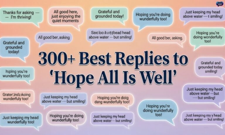 300+ Best Replies to “Hope All Is Well”